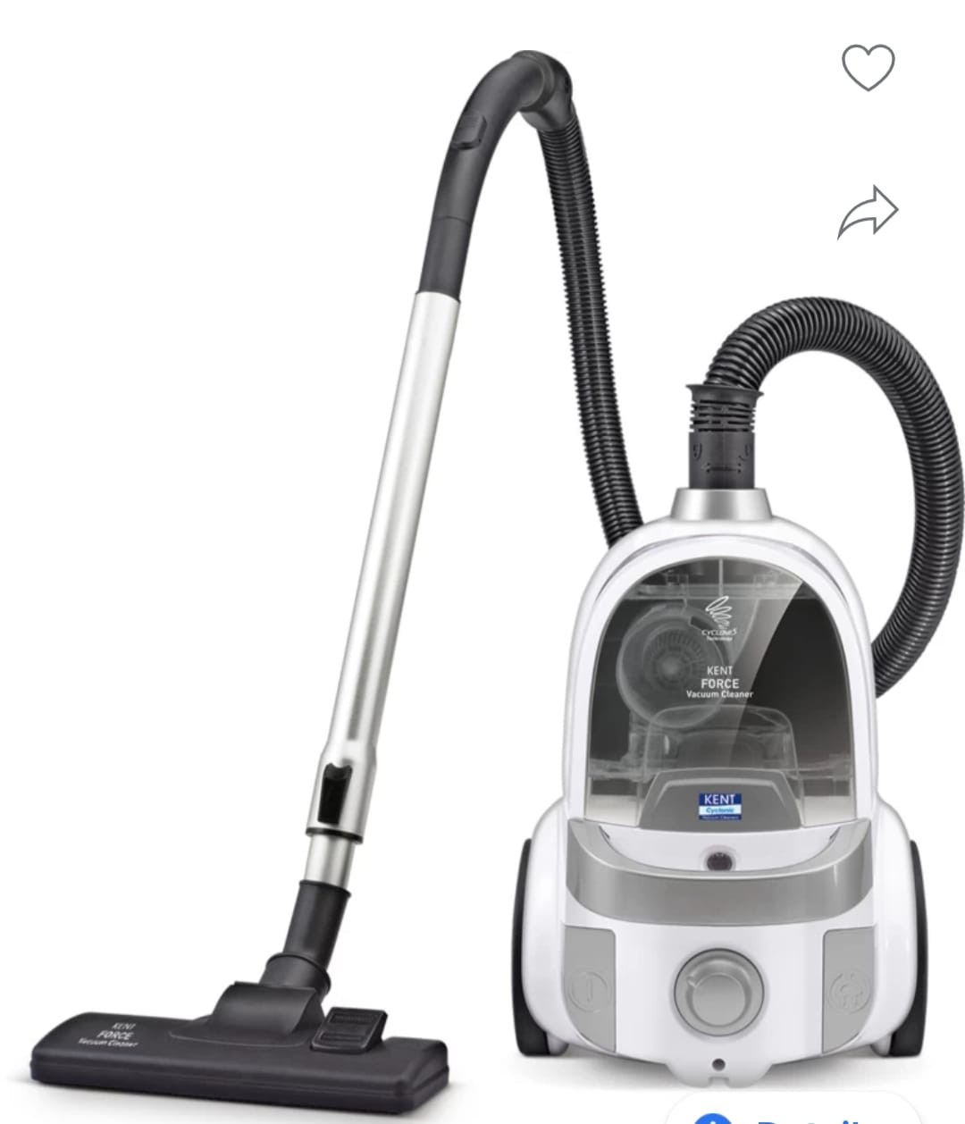 KENT FORCE CYCLONIC VACUUM CLEANER (KSL-160) Bagless Dry Vacuum Cleaner ...